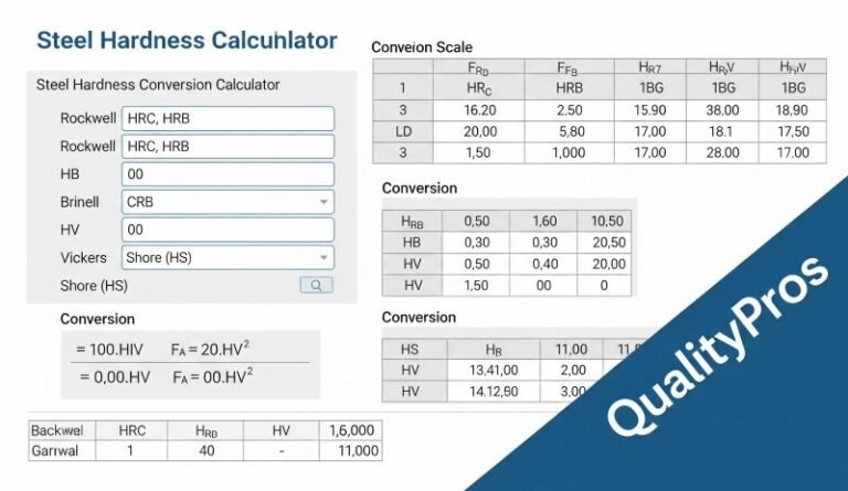 Steel Hardness Conversion Calculator – QualityPros